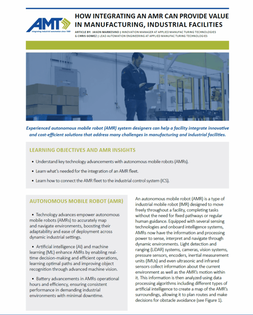 AMRs - Applied Manufacturing Technologies